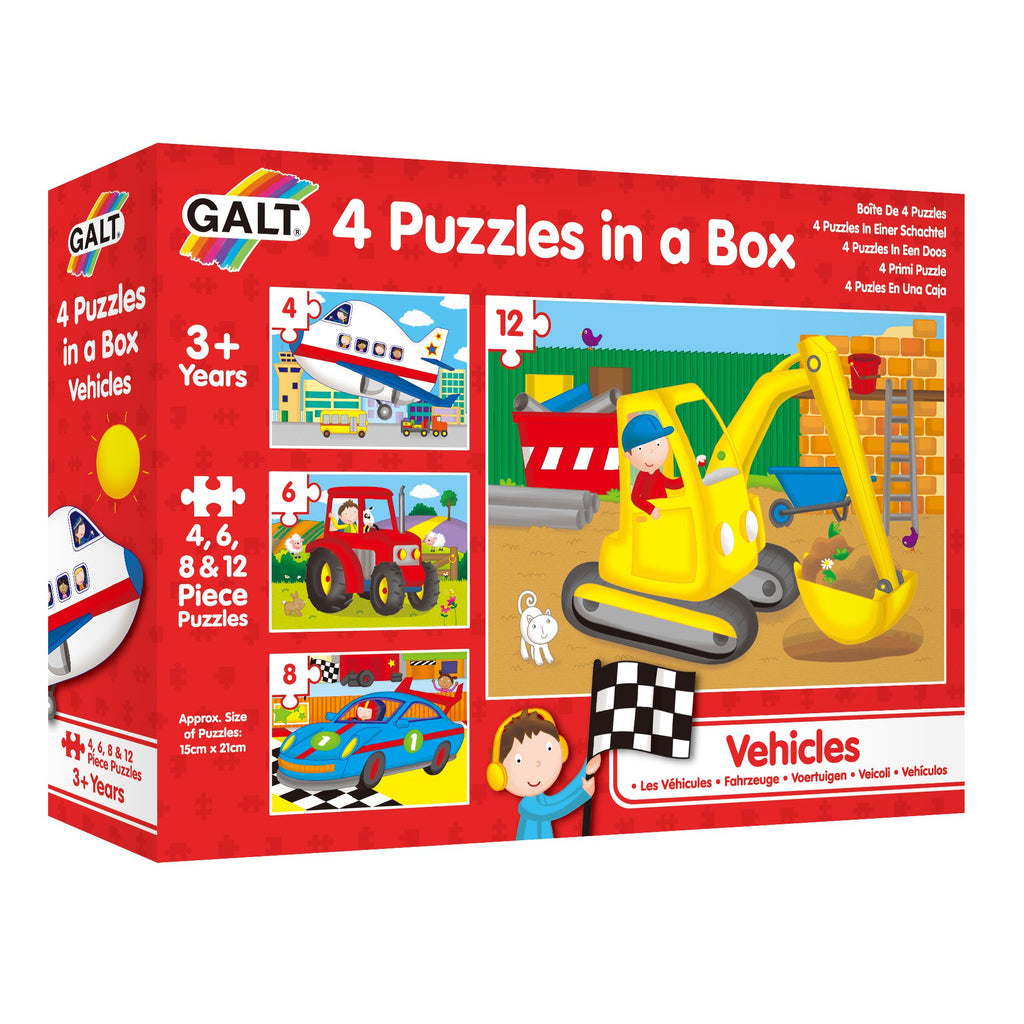 4 Puzzles in a Box - Vehicles – Galt Toys UK